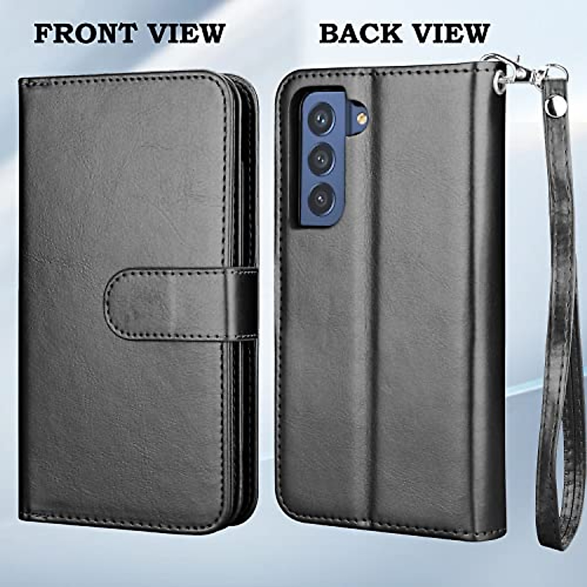 Takfox Galaxy S21 FE 5G Case, for Samsung S21 FE 5G Wallet Case PU Leather Flip Case Cover with Magnetic Closure [9 Card Slots] Card Holder Kickstand for Women Men Folio Detachable Phone Case-Black
