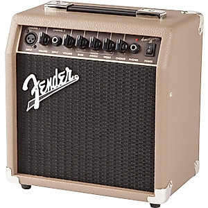 Fender Acoustasonic Guitar Amp for Acoustic Guitar, 15 Watts, 6 Inch Speaker, Dual Front-Panel inputs, 11.5Hx11.19Wx7.13D Inches, Tan