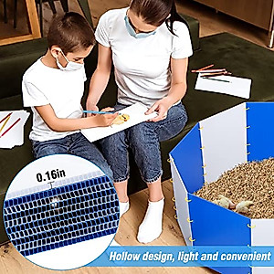 Chicken Brooder Start Kit - Safe Reusable Chicken Brooder Box with Dense Holes on Hollow Corrugated Boards and Small Snap Rings for Chicks Ducklings (Blue & White)