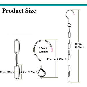 1 Pack Clothes Hangers Chain with 10 Slots, Closet Organizer Storage Space Saving Hanging Chains, Stainless Steel & Collapsible Chain Clothes Hanger Organizers, Clothing & Closet Storage