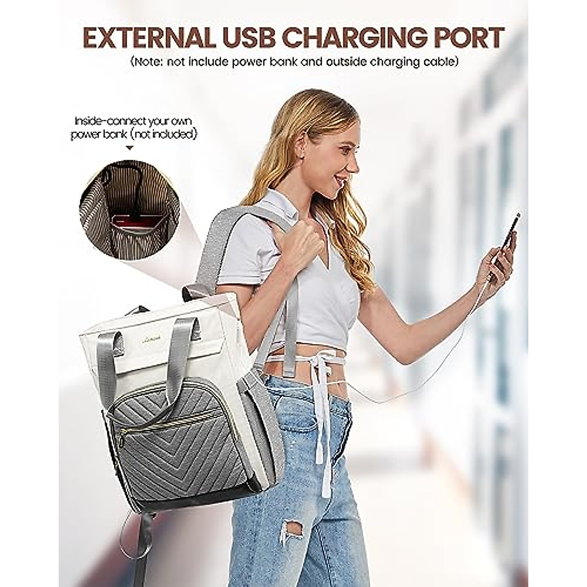 LOVEVOOK Laptop Backpack for Women, 17 Inch Work Laptop Bag Teacher Nurse Backpack, Wide Open Travel Backpack Purse Convertible Business Computer Tote Daypack with USB Port