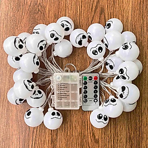 Battery Operated Nightmare Before Halloween Decorations String Lights, 30 LEDs Battery Xmas Lights for Indoor Outdoor Decorations Home,Bedroom, Balcony, Patio, Halloween, Christmas Party (8 Modes)