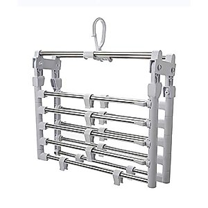 OrganizeME Foldable 10 Rack Expandable Clothes Drying Rack Laundry Rack | Garment Cloth Rack - Gray
