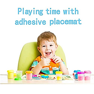 Disposable Stick-on Placemats for Baby& Kids, 40 Pack 12”x18” Waterproof Placemats, Restaurant Portable Table Mats for boy& Girl, Perfect for Dining, Playing Art