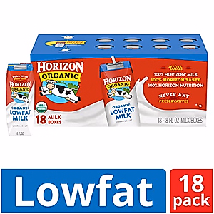 Horizon Organic Shelf-Stable 1% Low Fat milk Boxes, 8 Fl Oz (Pack of 18)