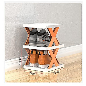 Tyewmiy Free Standing Shoe Racks Shoe Rack, Household Multilayer Simple Multi-Layer Shoe Cabinet, Storing Artifact, Space Saving Shoe Rack (Size : 24cm*26cm*17.5cm)
