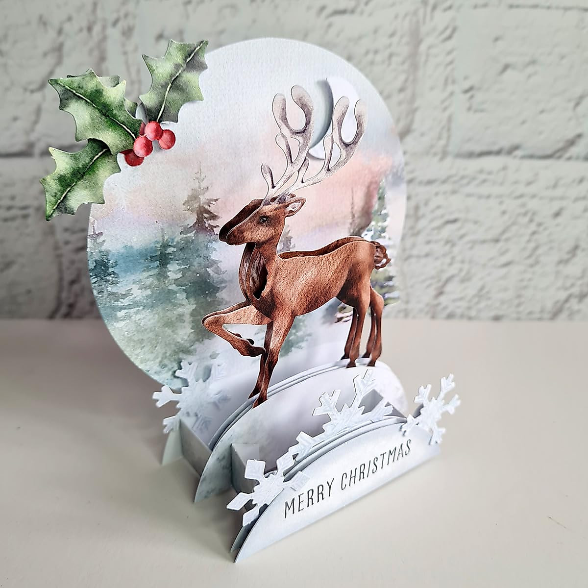 Katy Sue Watercolor Christmas Animals Die-Cut Pop-Up Card Making Kit for Adults. Makes 12 Cards with Festive Animals. Contains 12 Cards, 12 Sheets of Elements, & 12 Envelopes for Card Making Supplies