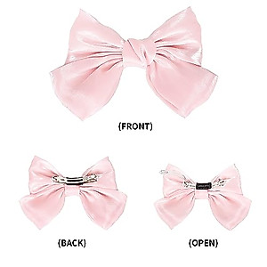 WeKen Women Girls Hair Bow Clip+Pink Ba-bie Flower Necklace Earrings Set Girls Costume Dress Up Accessories for Girls Women 3 Piece (Wig not Included)