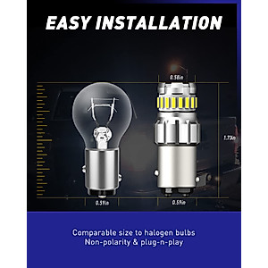 AUTOONE 1157 LED Bulb White 6500K, 2057 2357 7528 BAY15D LED Bulbs for Backup/Reverse Light, Tail Light, Brake Light, 300% Brighter Canbus Ready Plug and Play LED Bulbs, Pack of 2