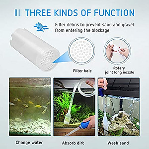 VIVOSUN Aquarium Gravel Cleaner Siphon Fish Tank Vacuum Cleaner with Fishing Net Long Nozzle Water Flow Controller - BPA Free
