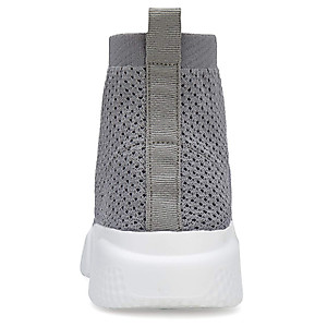 Voiv Womens Slip On Walking Shoes Mens Athletic Running Sneakers High Top Lightweight Knit Tennis Shoes Casual Work Shoes Gray 37