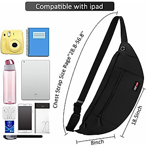 MAXTOP Sling Bag Super Large Fanny Pack for Women Men Crossbody Sling Backpack Travel Hiking Chest Bag
