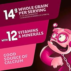 Franken Berry Cereal with Monster Marshmallows, Kids Breakfast Cereal, Limited Edition, Made with Whole Grain, Family Size, 16 oz