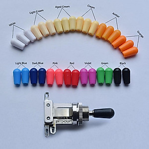 KAISH 13pcs Mixed Colors American Thread 3 Way Toggle Switch Tip Switch Cap Knob for USA Les Paul Pickup Selector Switch/Switchcraft Switch