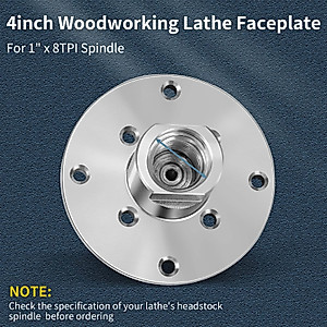 SENDUO Woodworking 4" Lathe Faceplate with Screwchuck,for 1" x 8TPISpindle