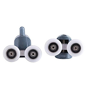FastUU Pulleys Rollers, Low Noise Shower Door Rollers, Easy Clean Door Roller, Shower Cabins for Bathroom(Double Wheel)