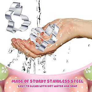 Easter Cookie Cutter Set 9 PCS Easter Cookie Cutters Egg Bunny Flower Butterfly Chick Carrot Stainless Steel Biscuit Cutters Fondant Molds for Easter Biscuits