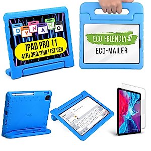 Official Cooper Dynamo for iPad Pro 11 inch Case for Kids 4th/3rd/2nd/1st Generation 2022/2021/2020/2018 | Rugged Foam, Magic Handle, Stand, with Pencil Holder, Eco-Mailer