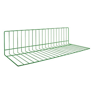 HUBERT L Shape Shelf Divider Green Epoxy Coat Wire - 30"L x 8" and 12" Sides
