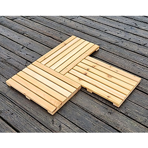 Sauna Fauna 100% Western red Cedar Wooden Bath or Shower mat Cedar Sauna Floor Panel, Also for Patio hot tub or spa, Great for RVing and Outdoor Showers 22.5" x 14"