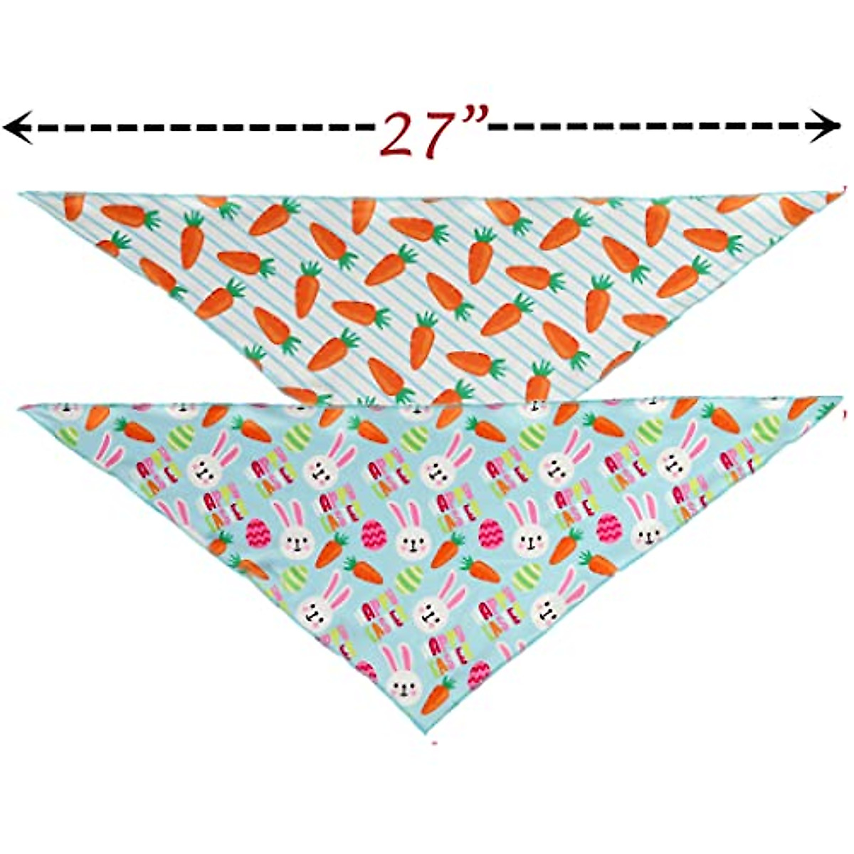 Easter Dog Bandana, Bunny and Carrot Bandanas for Dogs, Spring Puppy Scarf for Small Medium Large Dogs