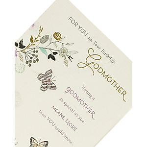 UK Greetings ‎ Godmother Birthday Card - Birthday Card for Her - Flowers and Butterflies Design