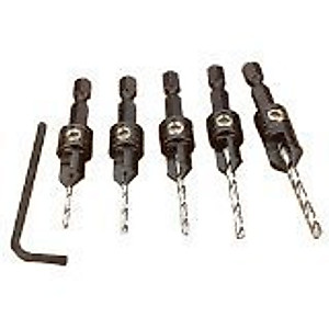 Make it Snappy Tools Quick-Change 5-Pc. Countersink Drill Bit Set with Rotating Depth Stop