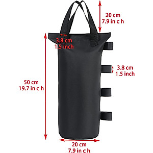 CACTIYE Canopy Weight Bags for Pop up Canopy Tent, Sand Bags Leg Weights for Instant Outdoor Sun Shelter Canopy Legs, 4-Pack (Bags Only, Sand Not Included) (Round-4PCS-7.9x19.7 INCH, Black)
