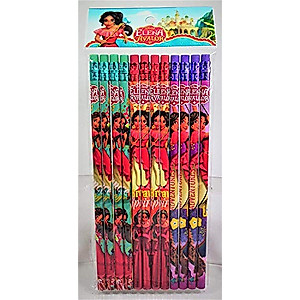 12 Disney Elena of Avalor Wooden Pencil Cartoon Character Authentic Licensed School Party Bag Fillers