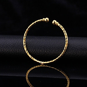 U7 Simple Cuff Bracelet 18K Gold Platinum Plated Fine Bangle Bracelet Fashion Jewelry for Women