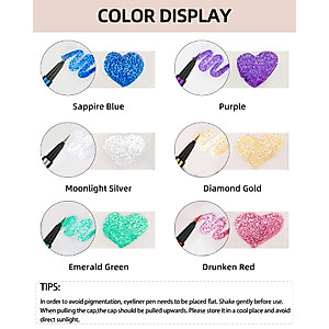 Gold Glitter Eyeliner Liquid Liner-1Pcs Gold Metallic Satin Shimmer Sparkling Colored Eye Liner Eyeshadow Makeup Pen, Long Lasting High Pigmented Waterproof Smudge-proof Eyeliner Pencil,Gift for Women