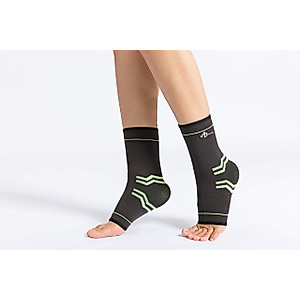 ABIRAM Foot Sleeve (Pair) with Compression Wrap, Ankle Brace For Arch, Ankle Support, Football, Basketball, Volleyball, Running, For Sprained Foot, Tendonitis, Plantar Fasciitis