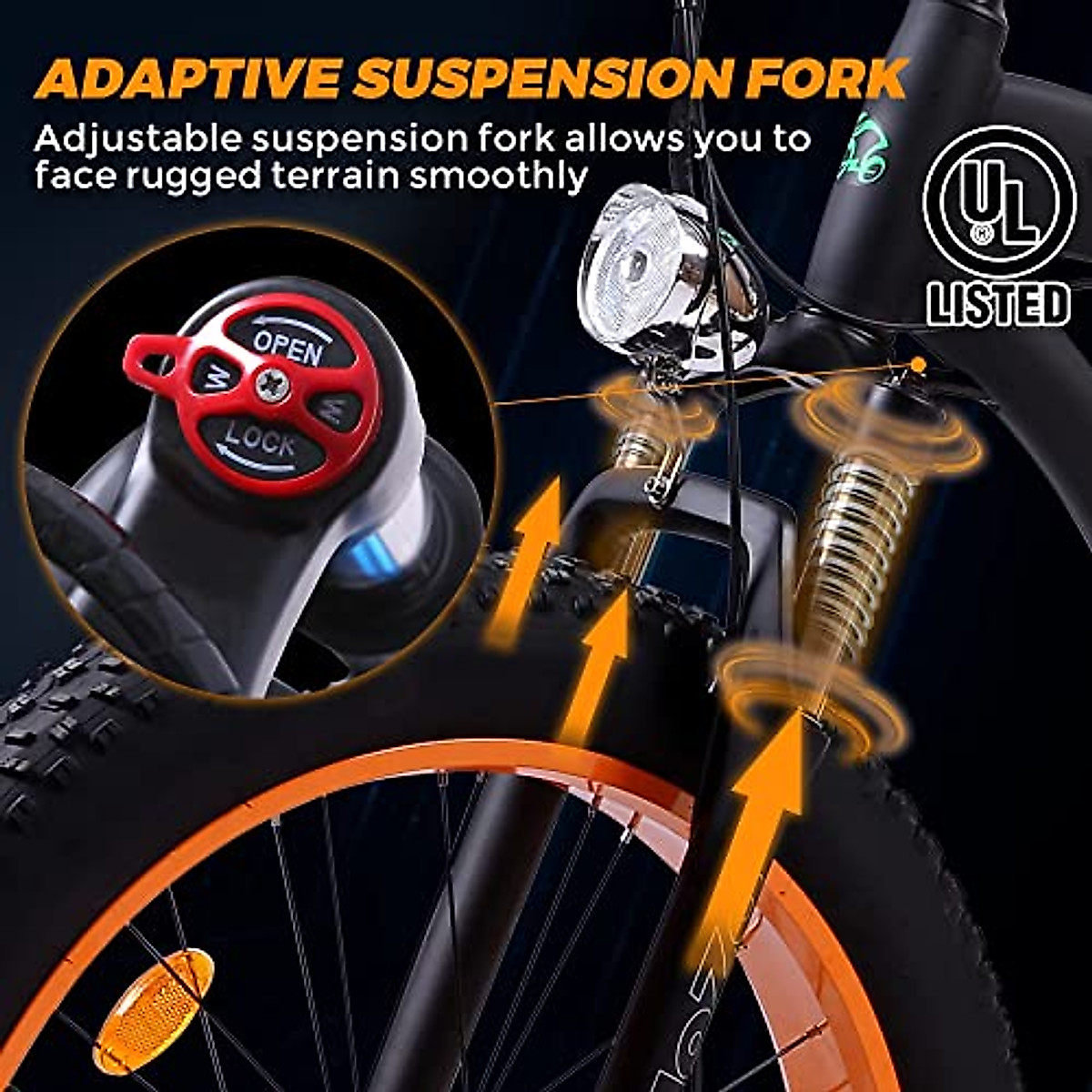 ECOTRIC Electric Bike 26" Fat Tire 750W Electric Bicycles 48V 13AH Removable Large Battery Beach Snow Mountain E-Bike for Adults UL Certified with Dual Shock Absorber & Shimano 7-Speed