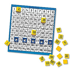 hand2mind Laminated Hundred Boards, 100 Chart for Classroom, Double Sided Number Charts for Classroom Wall, Teacher Supplies, Classroom Supplies, Dry Erase Poster, 100s Chart (Set of 10)