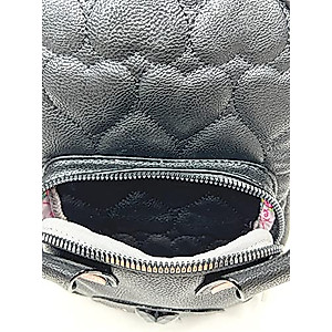 Betsey Johnson Mini Dog Puppy Backpack Black with Heart Jewel Nose Bulldog Great Gift Idea Women's Fashion Bag Tote Handbag Purse