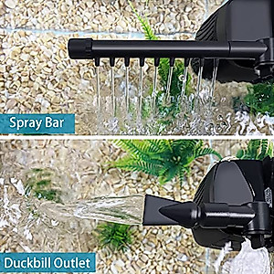 FEDOUR 4W 5W Adjustable Aquarium Internal Filter, Submersible Filter with Spray Bar, Water Pump for 1-40 Gallon Fish and Turtle Tank (for 1-20 gallon)