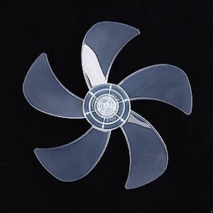 YiZYiF 12/14 Inch 5 Leaves Plastic Replacement Fan Blades with Nut Cover for Household Standing Pedestal Fan Table Fanner General Accessories White 12 Inch