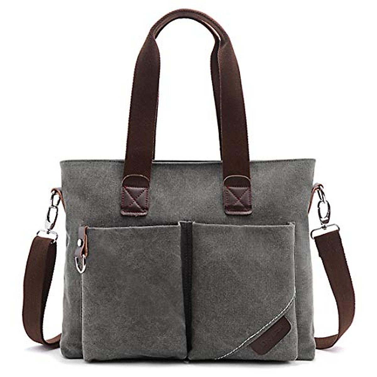 ToLFE Women Top Handle Satchel Handbags Tote Purse Shoulder Bag (Grey-(large))
