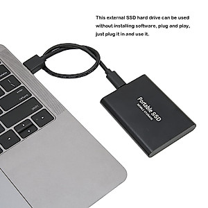 ASHATA Portable External SSD, USB3.1 Mobile Solid State Drive Compatible with Win7 Win8 Win10 Linux for iOS PC Computer Laptop USB 3.1 USB C External Solid State Drive with Type C Cable (Black 16GB)
