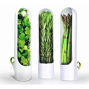 Herb Saver Pod, Cilantro Containers For Refrigerator ,Container Keeper for Freshest Produce, Herb Storage Container for Cilantro, Mint, Asparagus(1 Pack)