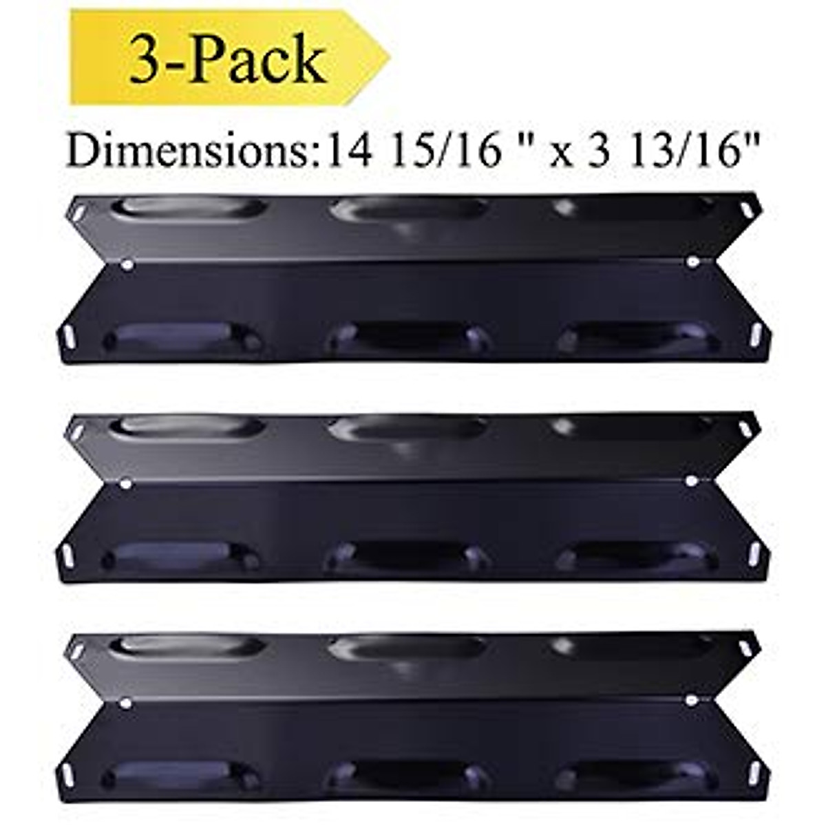 Votenli P9622A (3-Pack) 14 15/16 inch Porcelain Steel Heat Plate Replacement for Kenmore 146.1613211, 146.16132110, 146.16133110, 146.16142210, 146.16197210, 146.16198210, 146.16222010, 146.23673310