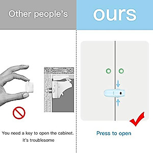 Safety Cabinet Locks for Babies - [4 Pack] Child Proofing Drawers Locks for Kitchen Bathroom Storage Doors,Cupboard, Oven, Refrigerator (Blue)