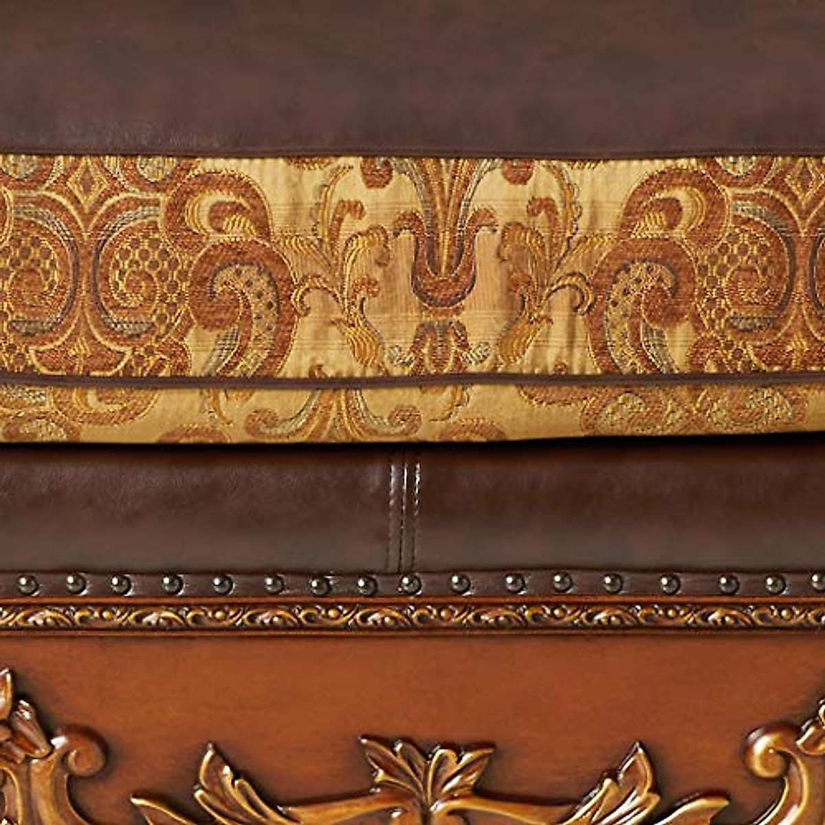 ACME Dresden Loveseat with 2 Pillows, Chenille PU Finish