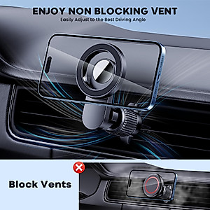 PGU for Magsafe Car Mount [Strongest Magnets] Magnetic Phone Holder for Car [Hands Free] Air Vent Car Cell Phone Holder Mount Car Accessories for iPhone 14 13 12 Pro Max Plus Mini MagSafe Case