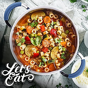 NutriChef Dutch Oven Pot with Lid - Non-Stick High-Qualified Kitchen Cookware with See-Through Tempered Glass Lids, 5 Quart (Works with Models: NCCW14SBLU & NCCW20SBLU) - NutriChef NCCW14SBLUDOP