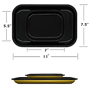 Black Metal Tray 2 Pack 11"x7" and 7"x5.5"