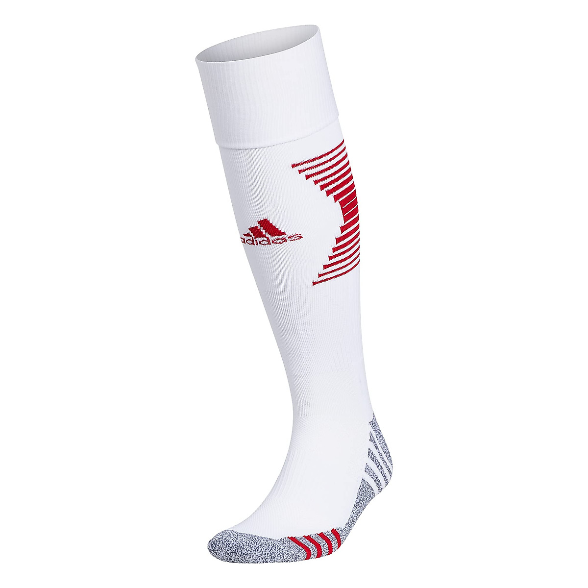 adidas Speed 3 Soccer Socks (1 Pair), White/Team Power Red, Large