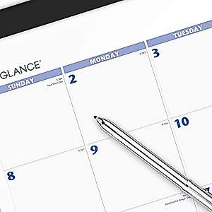 AT-A-GLANCE 2023 RY Monthly Desk Pad Calendar, Blue/Gray, Large, 21 3/4" x 17"