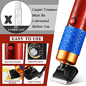 Carpet Trimmer Low Noise Rug Carver Electric Speed Adjustable Rug Tufting Carver Clippers Electric Shears Carpet Carving Tool for Handmade Rug Clean and Tufted Carpet Rug (Brownish Red, 200W)