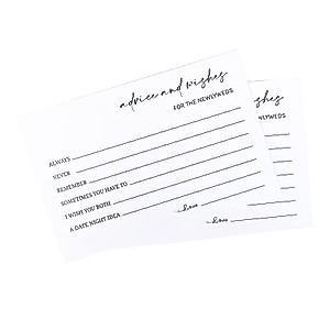 RXBC2011 Wedding advice and well wishes Cards for the Mr and Mrs Bride and Groom Newlyweds Bridal Shower Games Note Marriage Advice Pack of 50 (white)